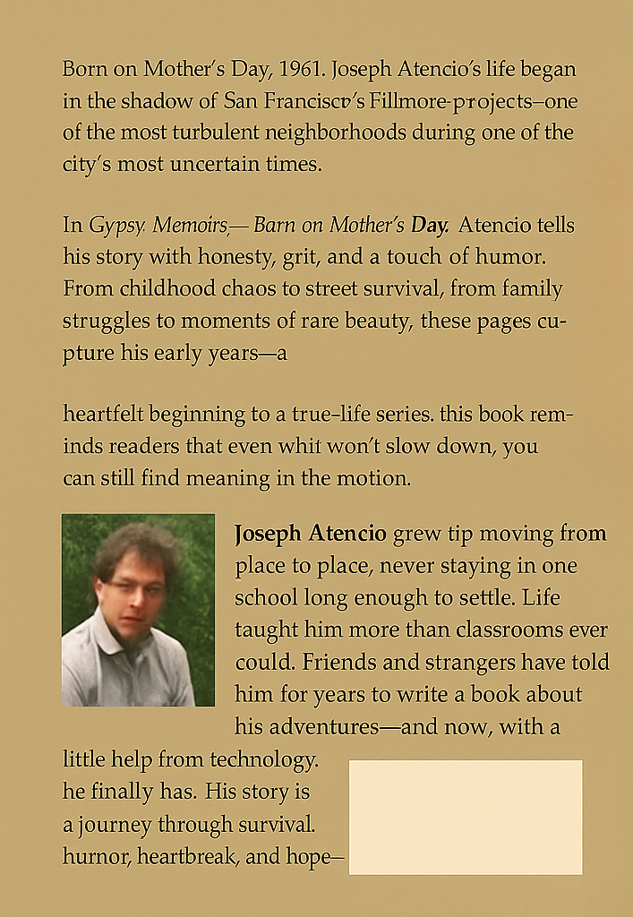 Gypsy Memoirs - Born on Mother's Day | San Francisco Memoir by Joseph ...